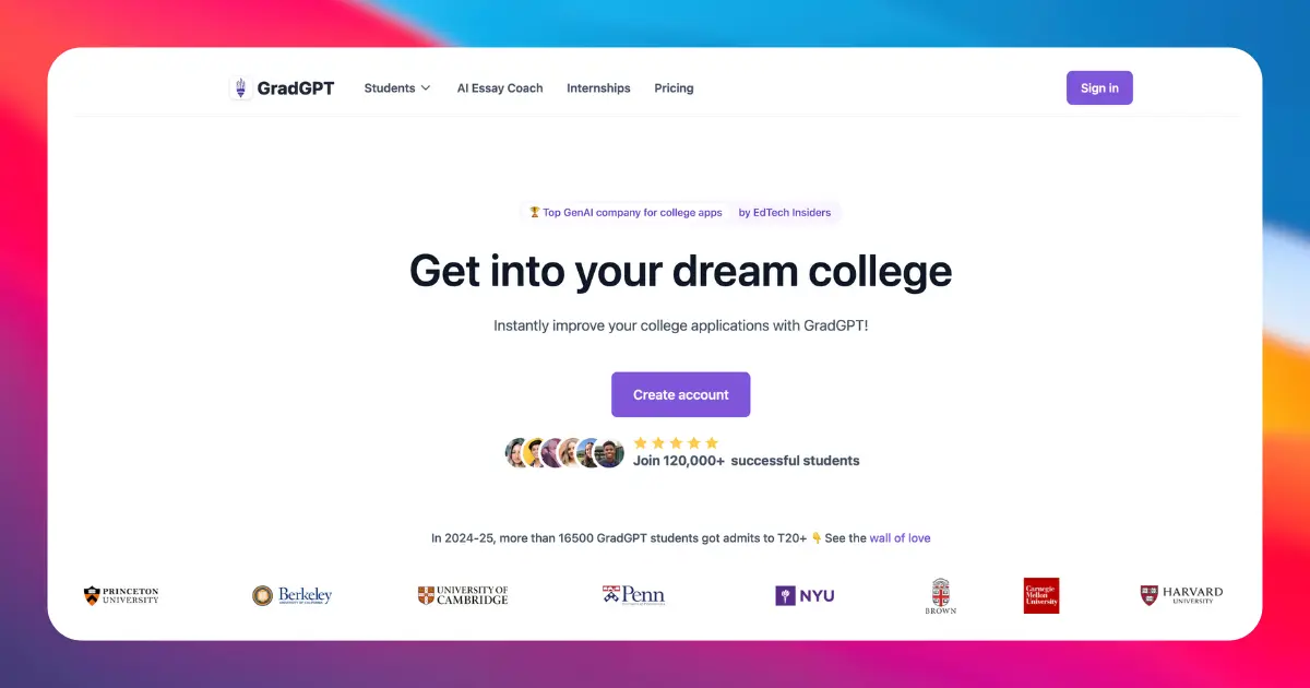 GradGPT | College essay feedback | CommonApp and Supplementals help